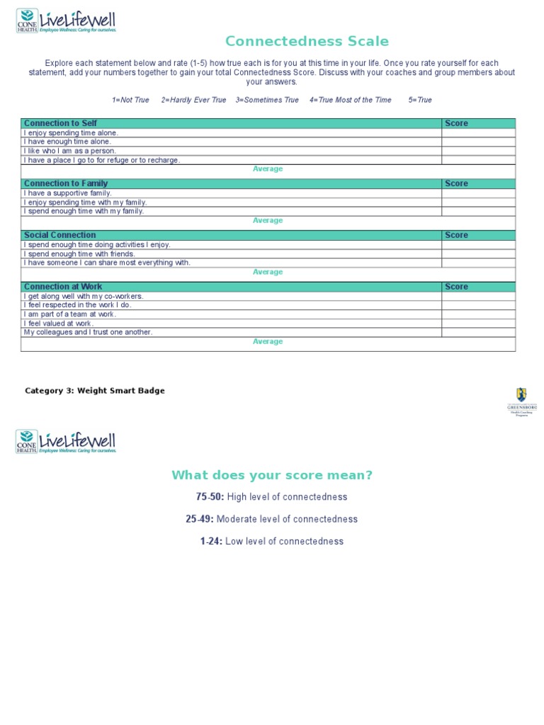 Connectedness Scale | PDF