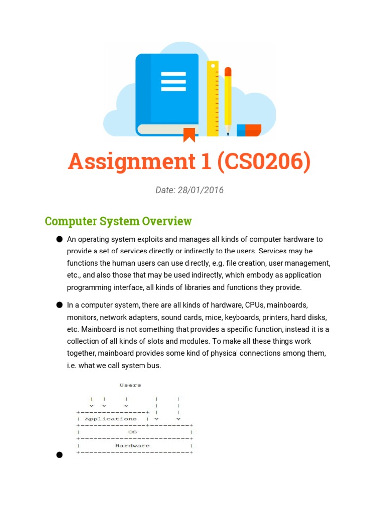 Operating System Assignment 1 | PDF | Input/Output | Central Processing ...