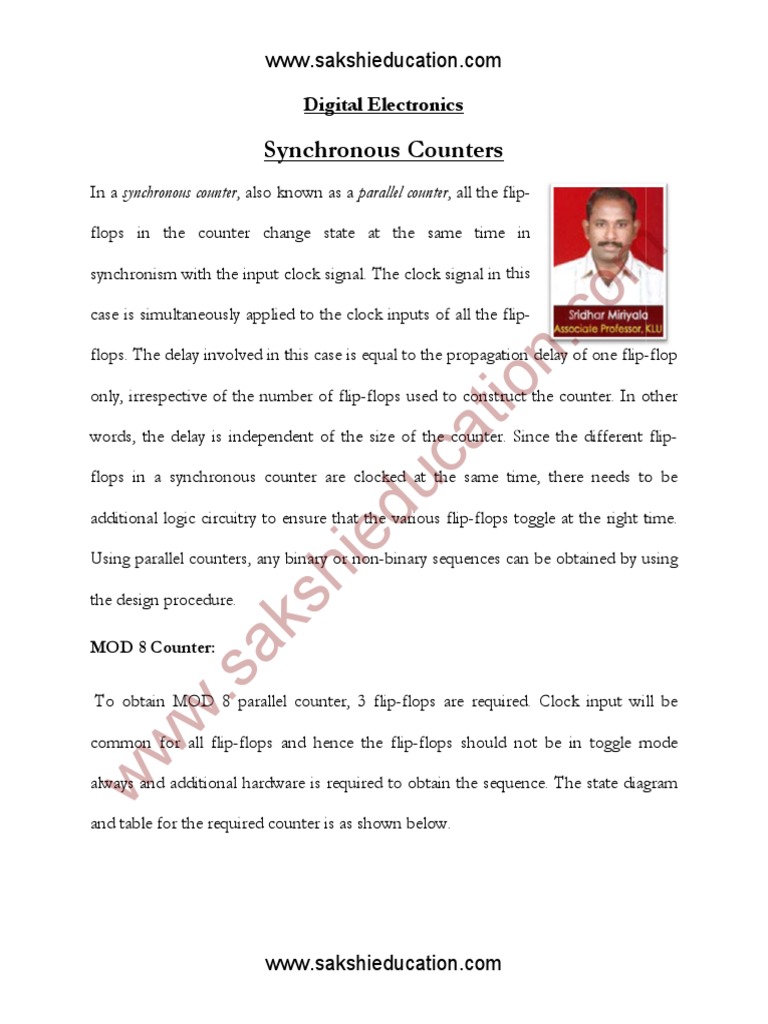 Design and Operation of Synchronous Mod 8 and BCD Counters Using Flip ...