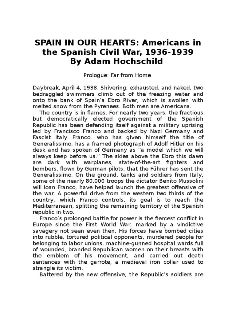 SPAIN IN OUR HEARTS: Americans in The Spanish Civil War, 1936-1939 ...