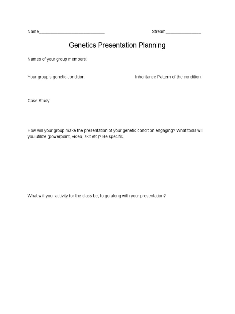 Genetics Presentation Planning Guide | PDF