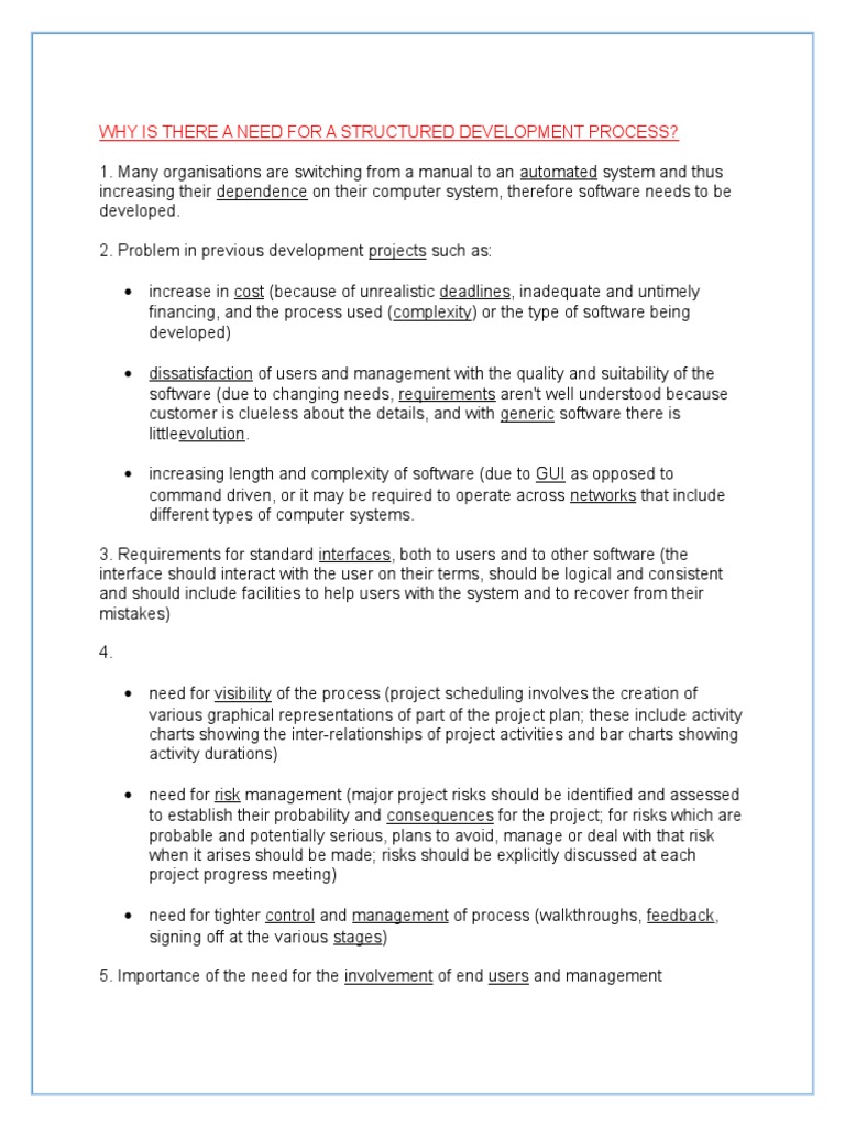 Why Is There A Need For A Structured Development Process? | PDF ...