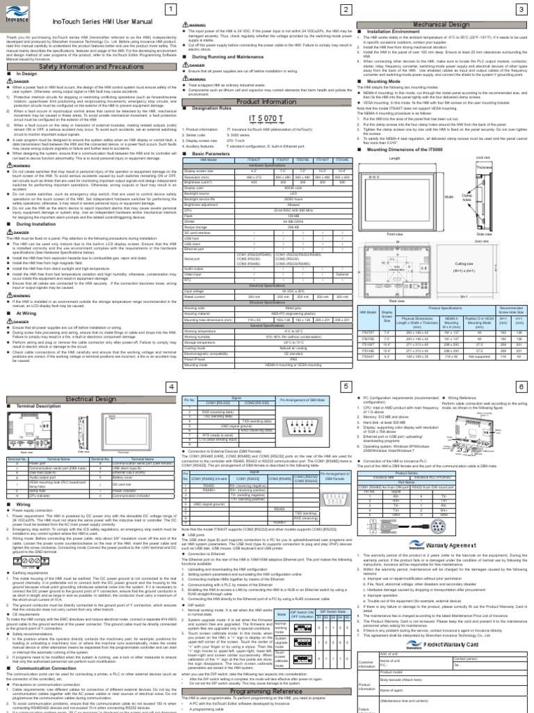 InoTouch Series HMI User Manual PDF | PDF | User Interface | Electrical ...