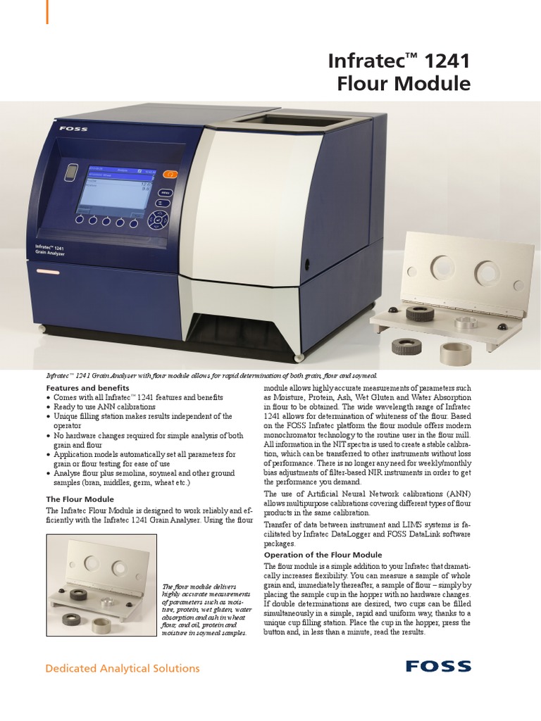Infratec 1241 Flour Module: Dedicated Analytical Solutions | PDF ...