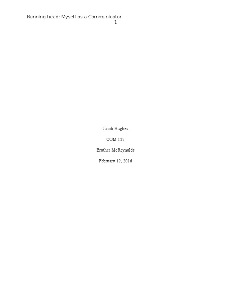 Myself As A Communicator | PDF | Communication