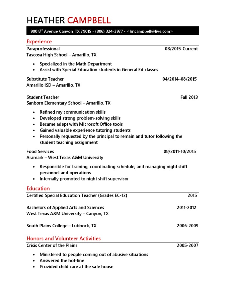 Heather Campbell Resume | PDF