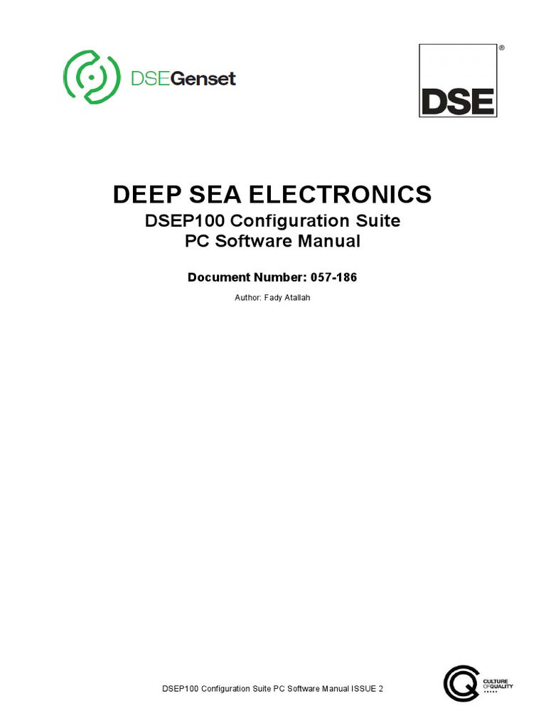 Deep Sea Electronics: DSEP100 Configuration Suite PC Software Manual ...