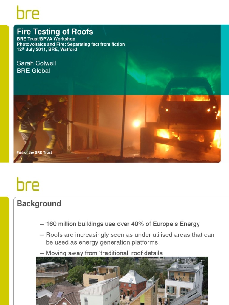 Fire Testing of Roofs: Sarah Colwell BRE Global | PDF | Building ...
