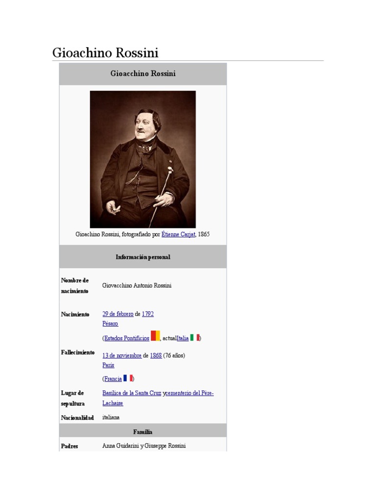 Gioachino Rossini | PDF | Musica italiana | Ópera