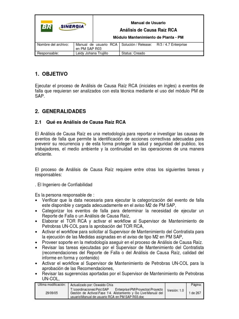 Manual de RCA en SAP PM R/3 | PDF | Archivo de computadora | Point and ...