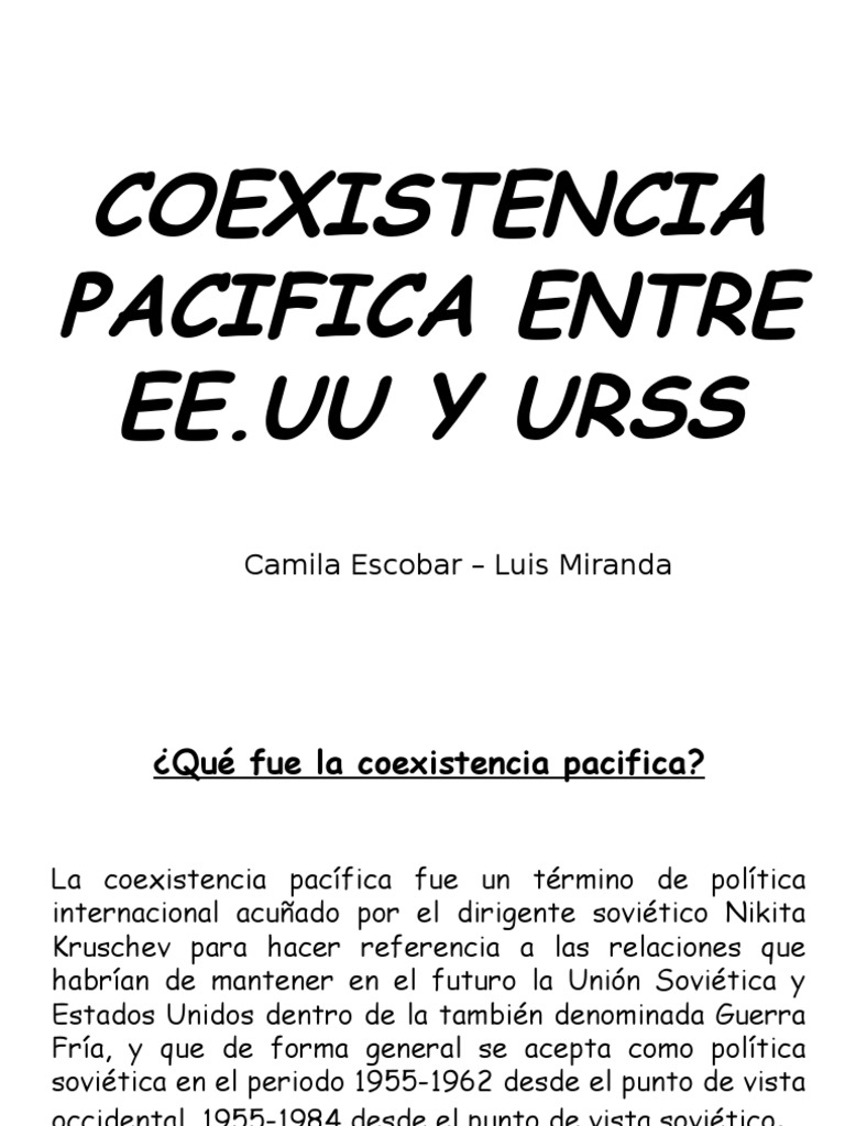 Coexistencia Pacifica | PDF | Política