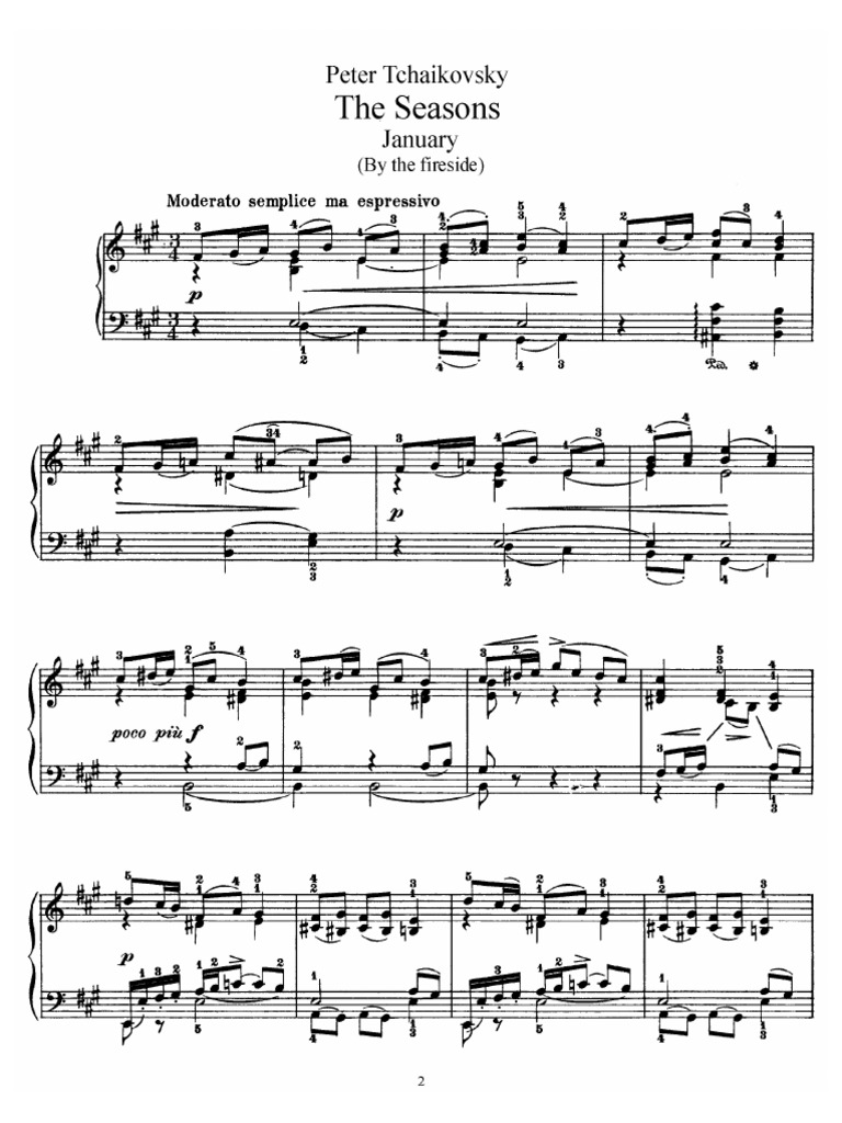 Tchaikovsky The Seasons Op37b | PDF
