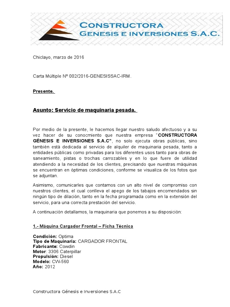 Carta Circular Constructora | PDF