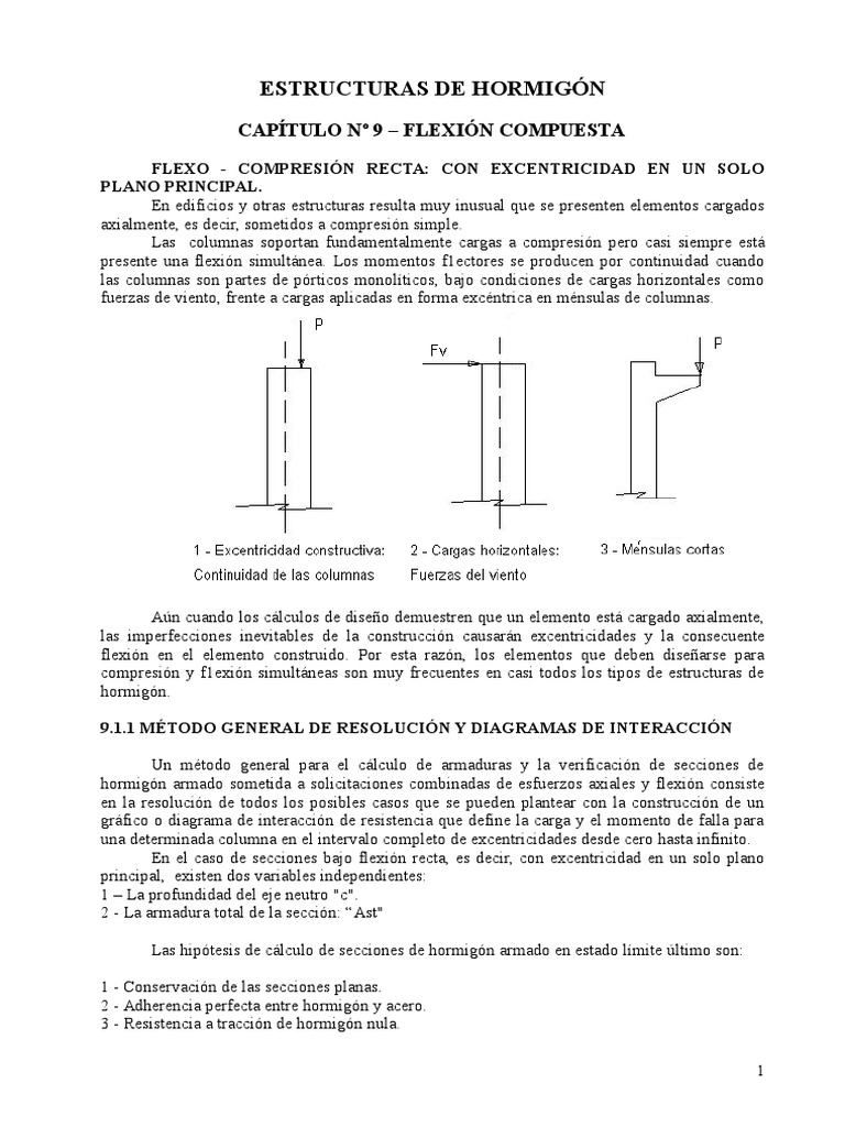Flexión Compuesta | PDF | Doblar | Concreto reforzado