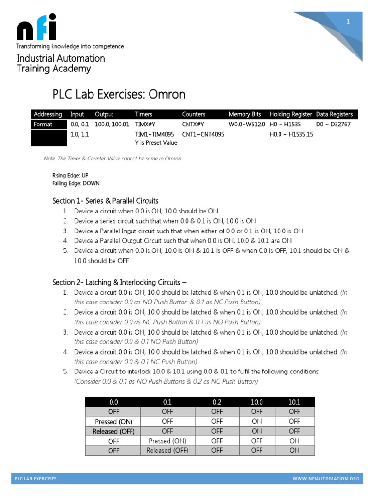 PLC Basic Exercises For Omron | PDF | Traffic Light | Timer