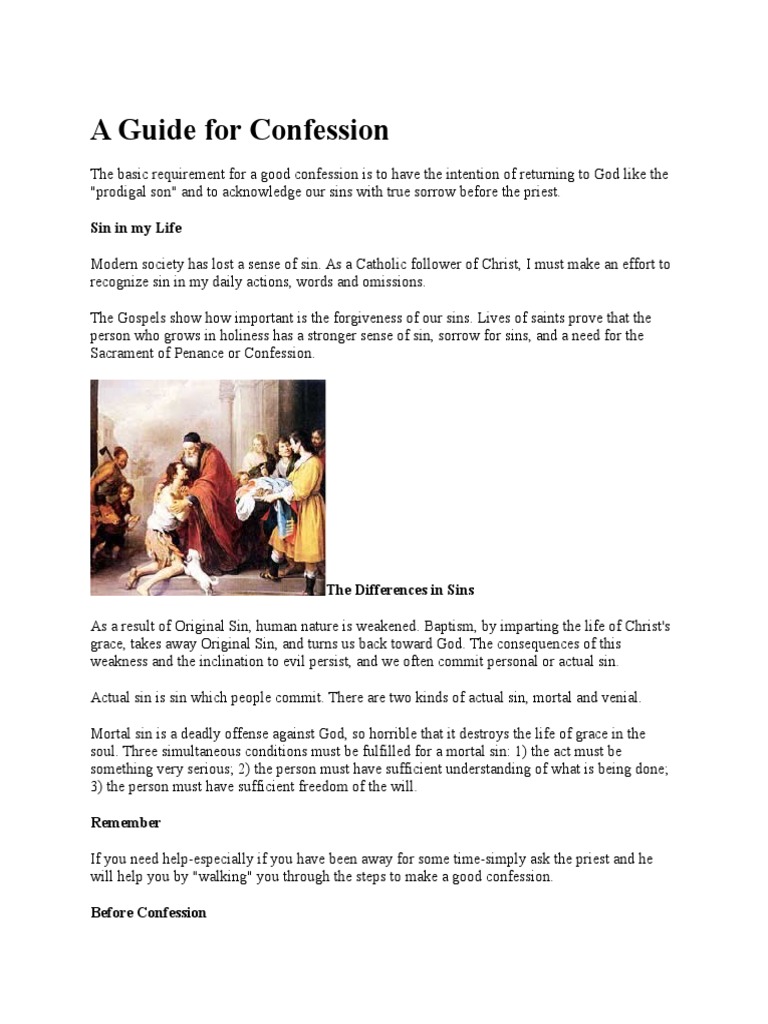 A Guide For Confession | PDF | Confession (Religion) | Penance