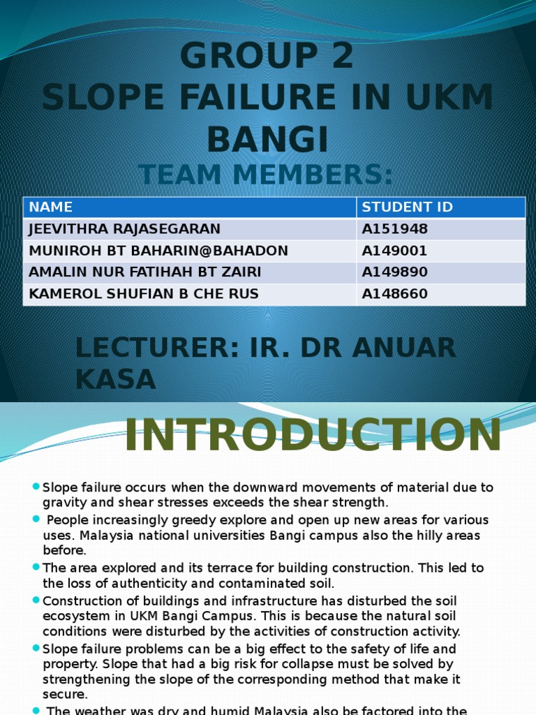 Slope Failure Analysis at UKM Bangi | PDF | Deep Foundation | Landslide