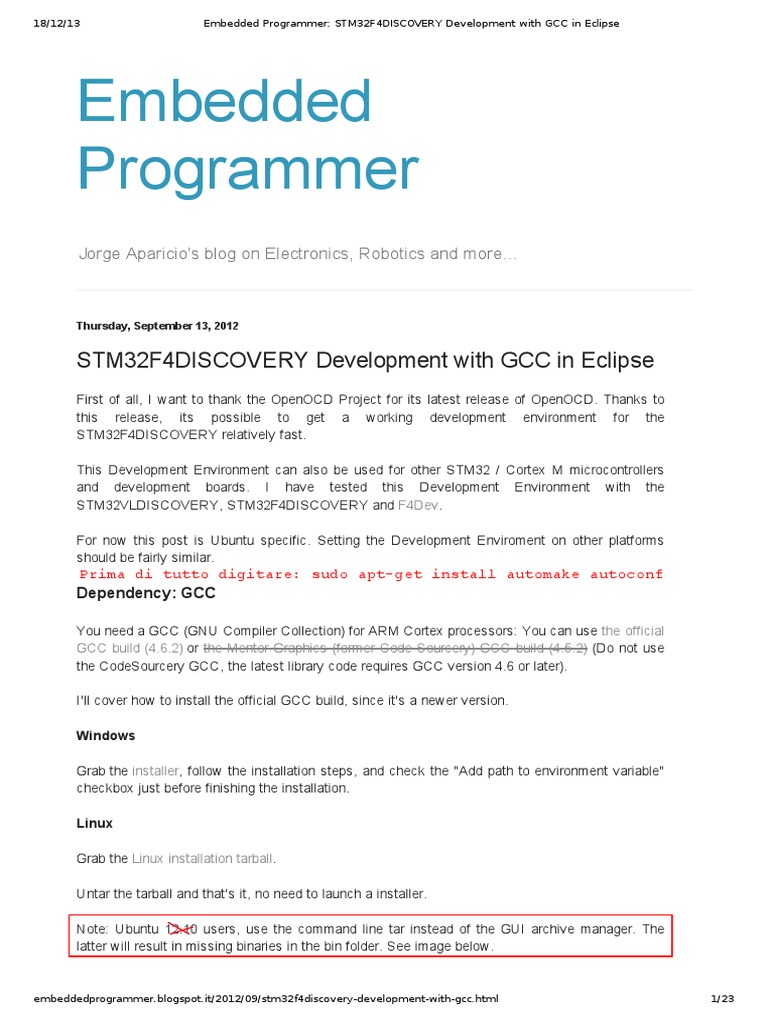 Embedded Programmer - STM32F4DISCOVERY Development With GCC in Eclipse | PDF | Embedded System ...