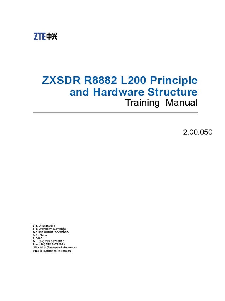9.ZXSDR R8882 (L200) Principle and Hardware Structure Training Manual ...