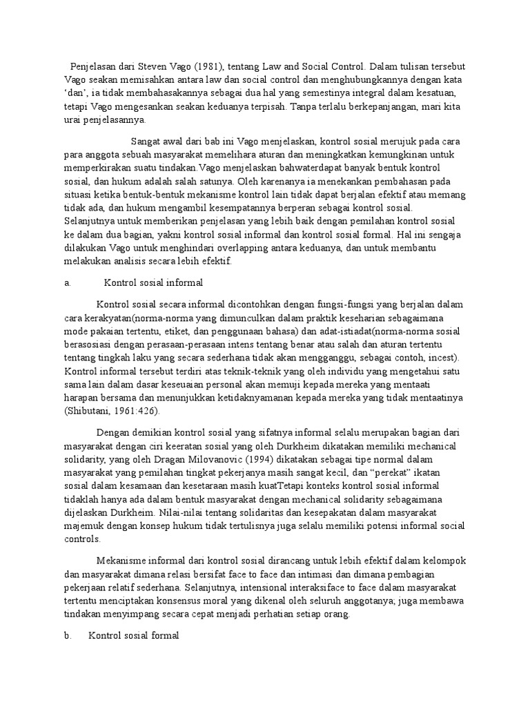 Penjelasan Dari Steven Vago | PDF | Politik | Ilmu Sosial