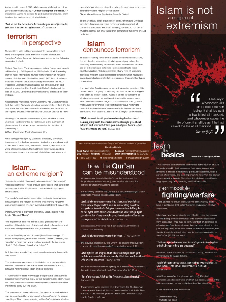 12 Pamphlet - Islam Is Not A Religion of Extremism | PDF | Muhammad ...