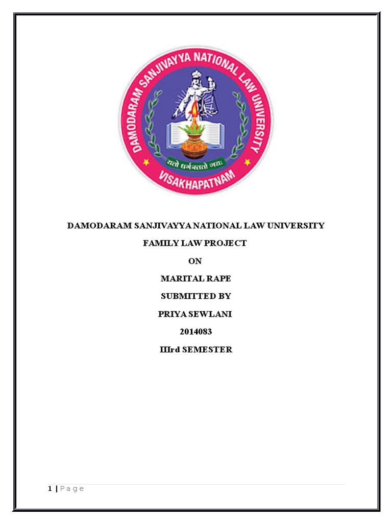 Family Law Project | PDF | Rape | Wife