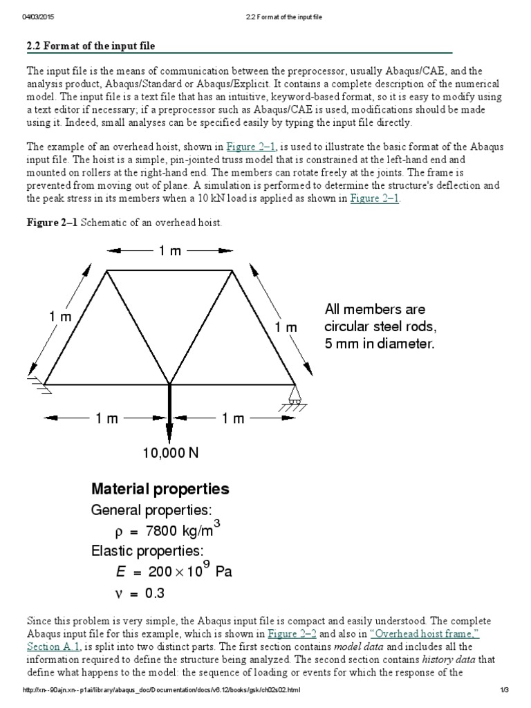 Format Of Input File For Abaqus Pdf Parameter Computer Programming Comma