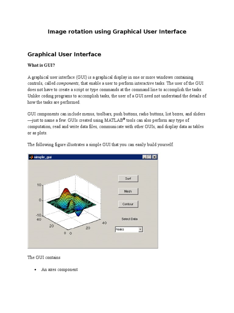 Image Rotation Using Graphical User Interface | PDF | Graphical User ...