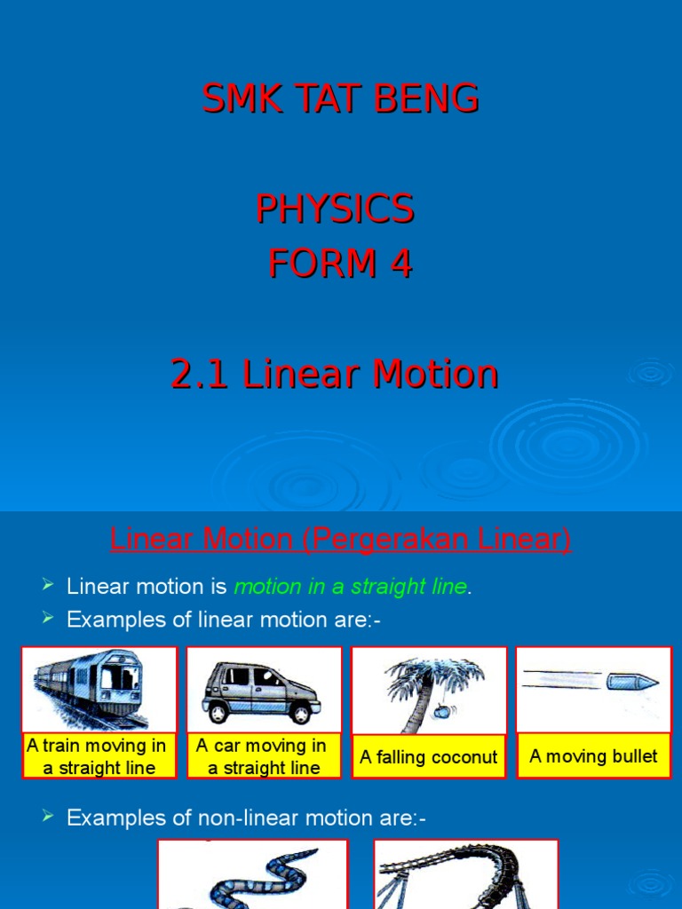 SMK Tat Beng Physics Form 4 2.1 Linear Motion | PDF | Acceleration ...