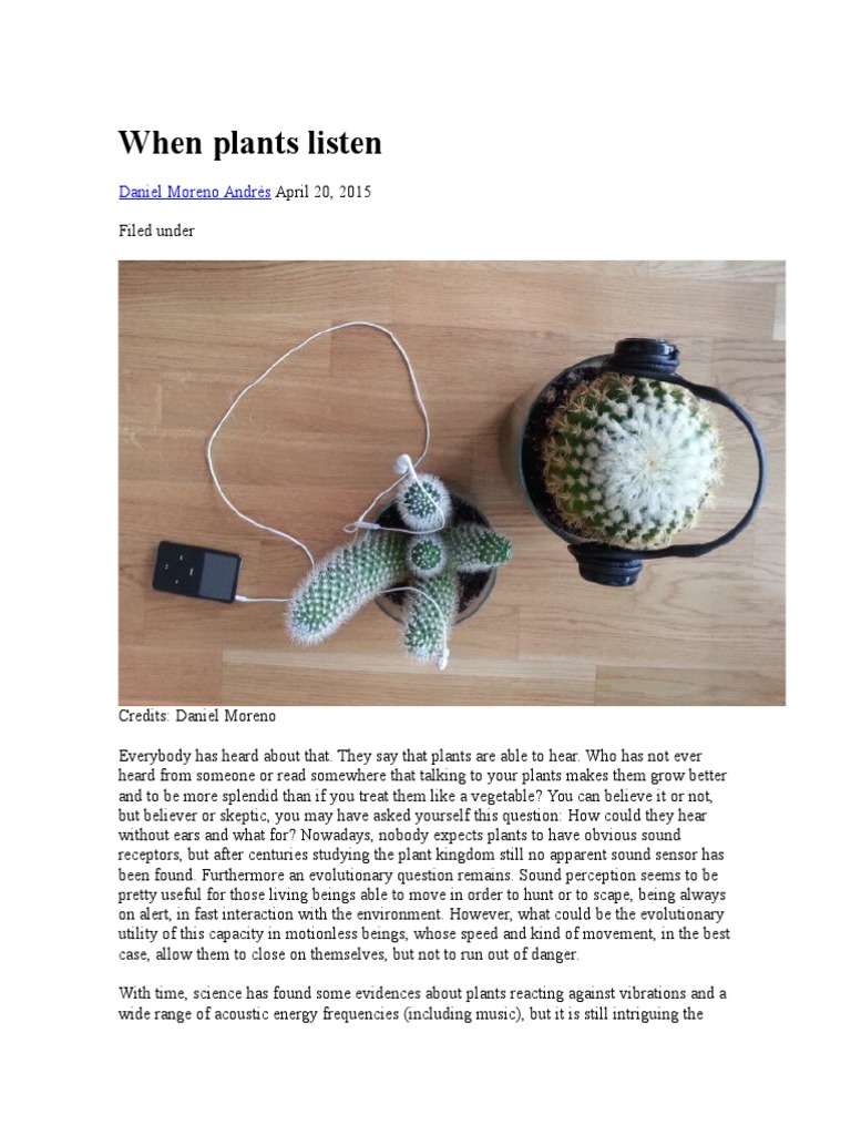 When Plants Listen | PDF | Plants | Sound