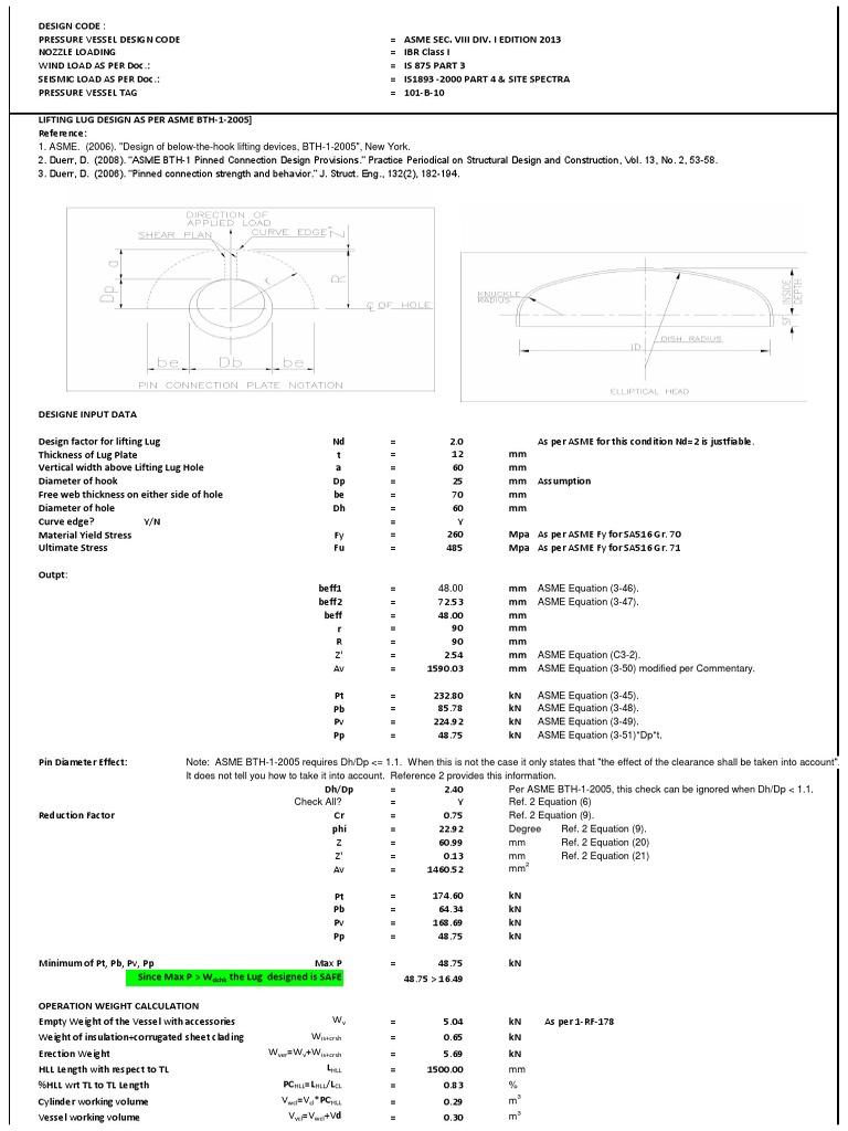 Anchor Load Calculations for Pressure Vessels | PDF | Volume | Thermal ...