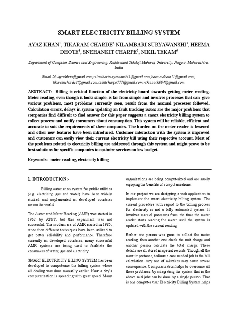 Smart Electricity Billing System | Automation | Computing