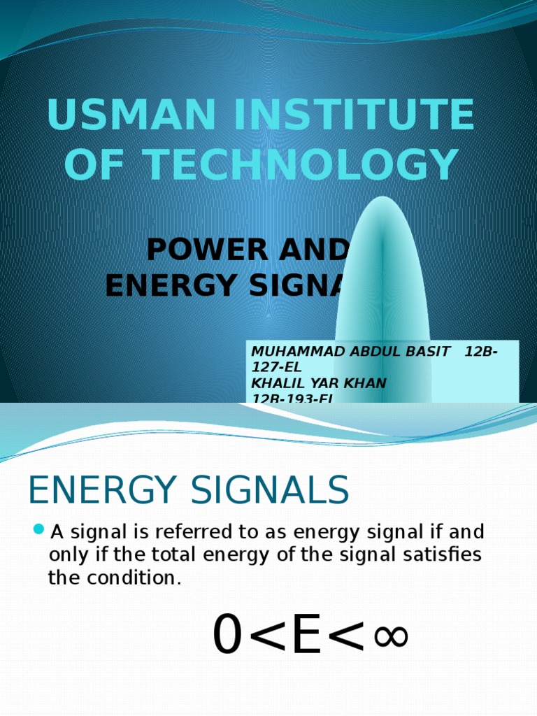 Energy and Power Signals Explained | PDF