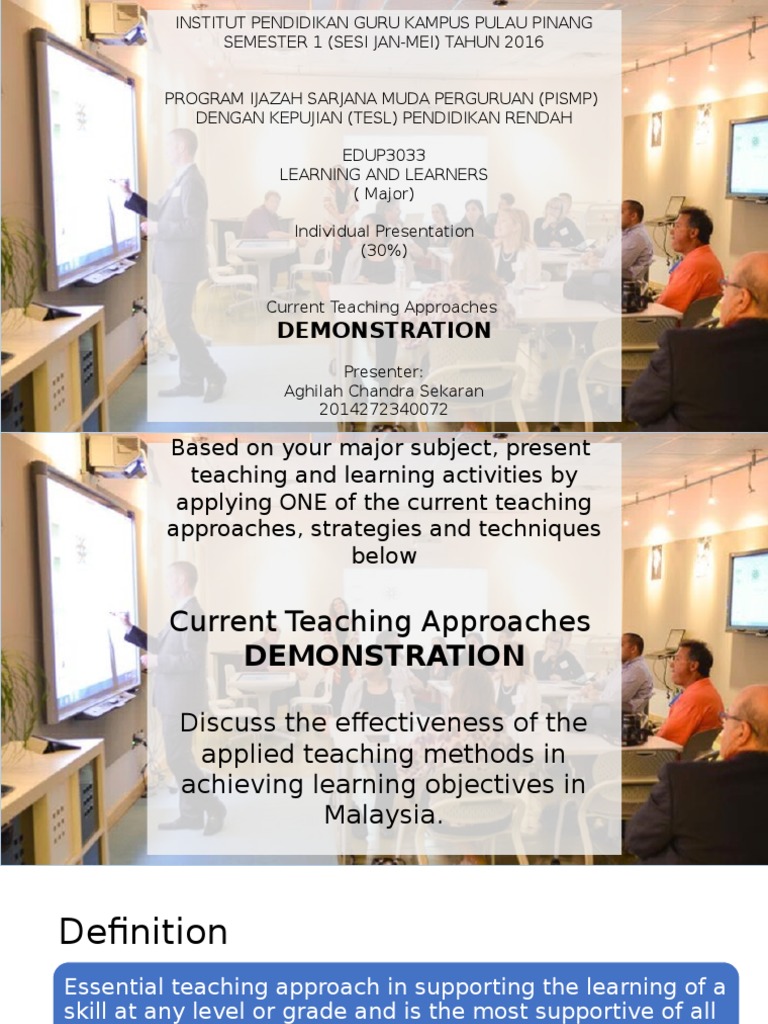 Demonstration in teaching