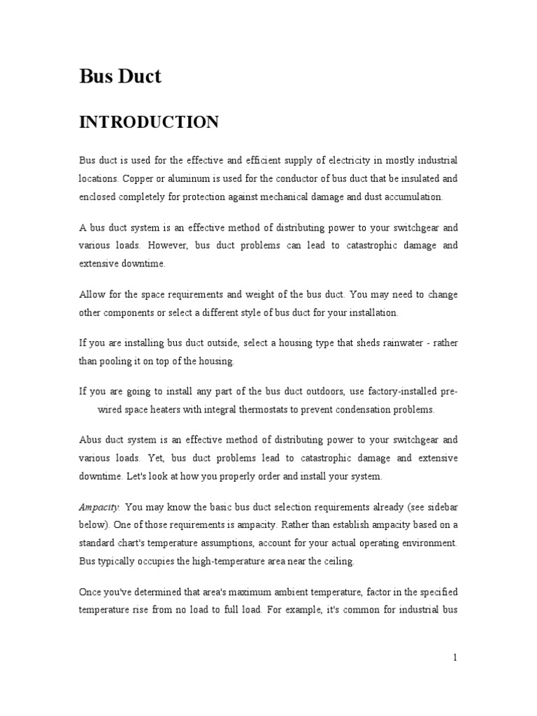 Bus Duct | PDF | Duct (Flow) | Coaxial Cable