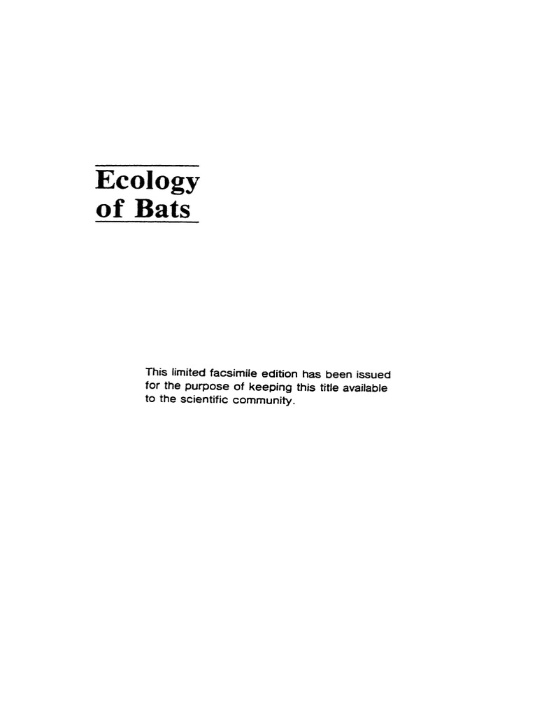 Ecology of Bats | PDF | Bat | Circadian Rhythm