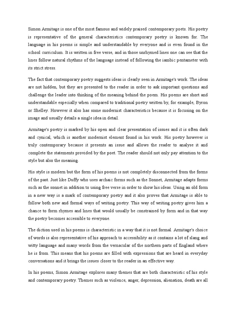 Simon Armitage | PDF | Poetic Form | Poetry