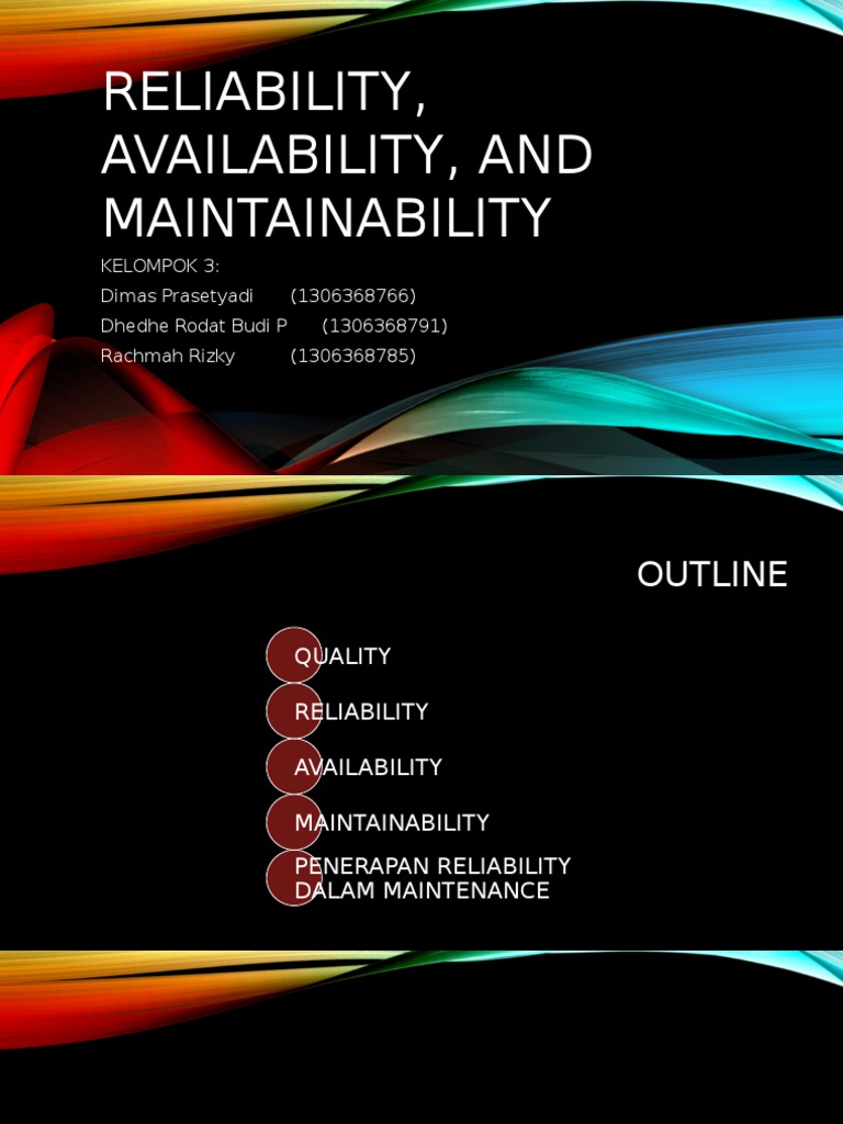 Reliability, Availability, and Maintainability | PDF