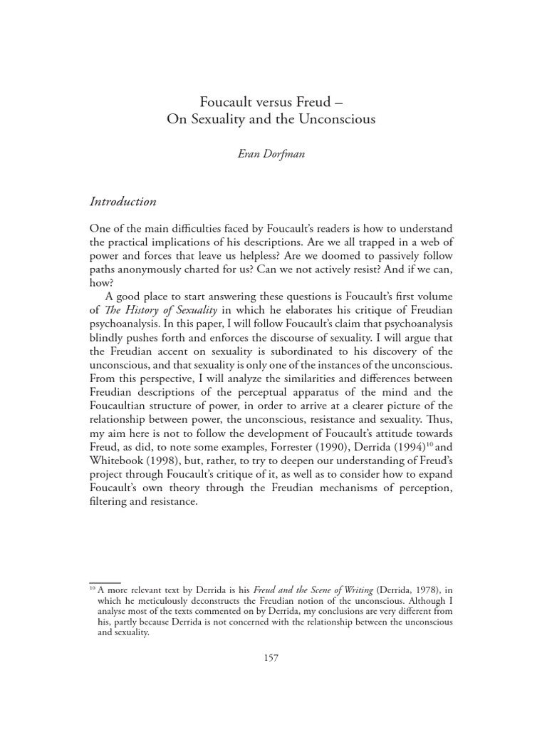 Foucault Versus Freud On Sexuality and | PDF | Sigmund Freud ...