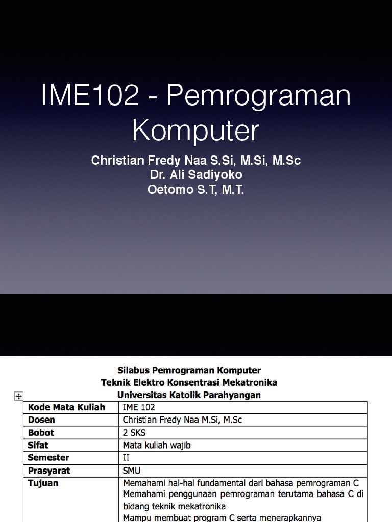 IME102: Pemrograman Komputer Guide | PDF