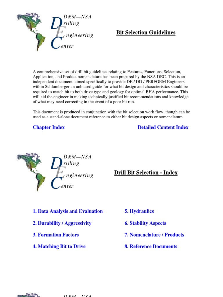 Bit Selection Guidelines PDF | PDF | Drilling Rig | Drilling