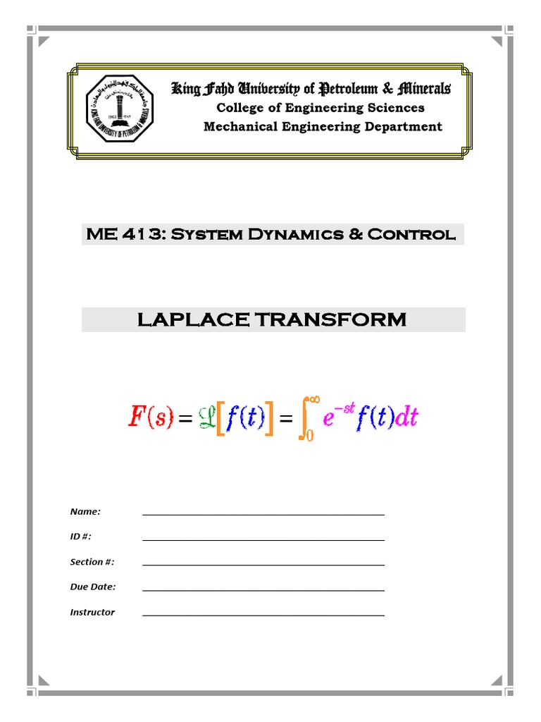 Lab 3 Laplace Transform - v3 | PDF