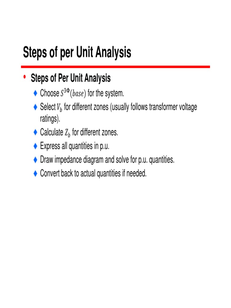 Per Unit Analysis Steps Explained | PDF