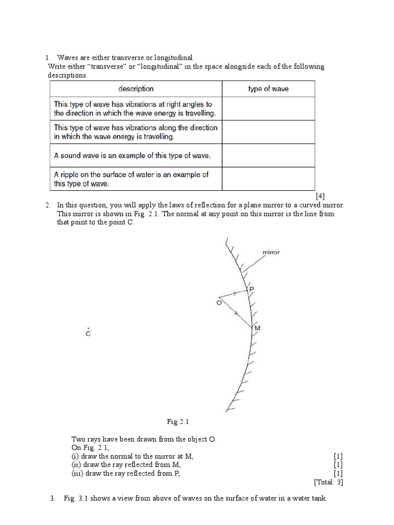 IGCSE Physics Descriptive Paper | PDF | Waves | Light