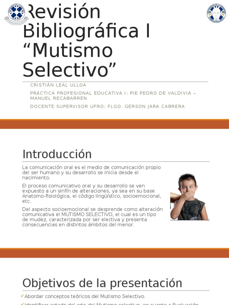 Características del Mutismo Selectivo | PDF | Patología del habla y ...