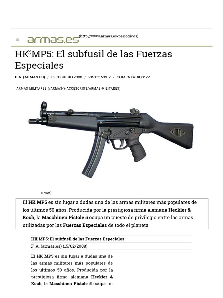 HK MP5_ El Subfusil de Las Fuerzas Especiales | Rifle | Revista (armas ...
