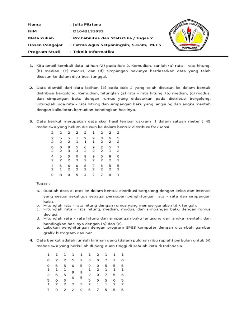 Probstat Tugas 2 | PDF