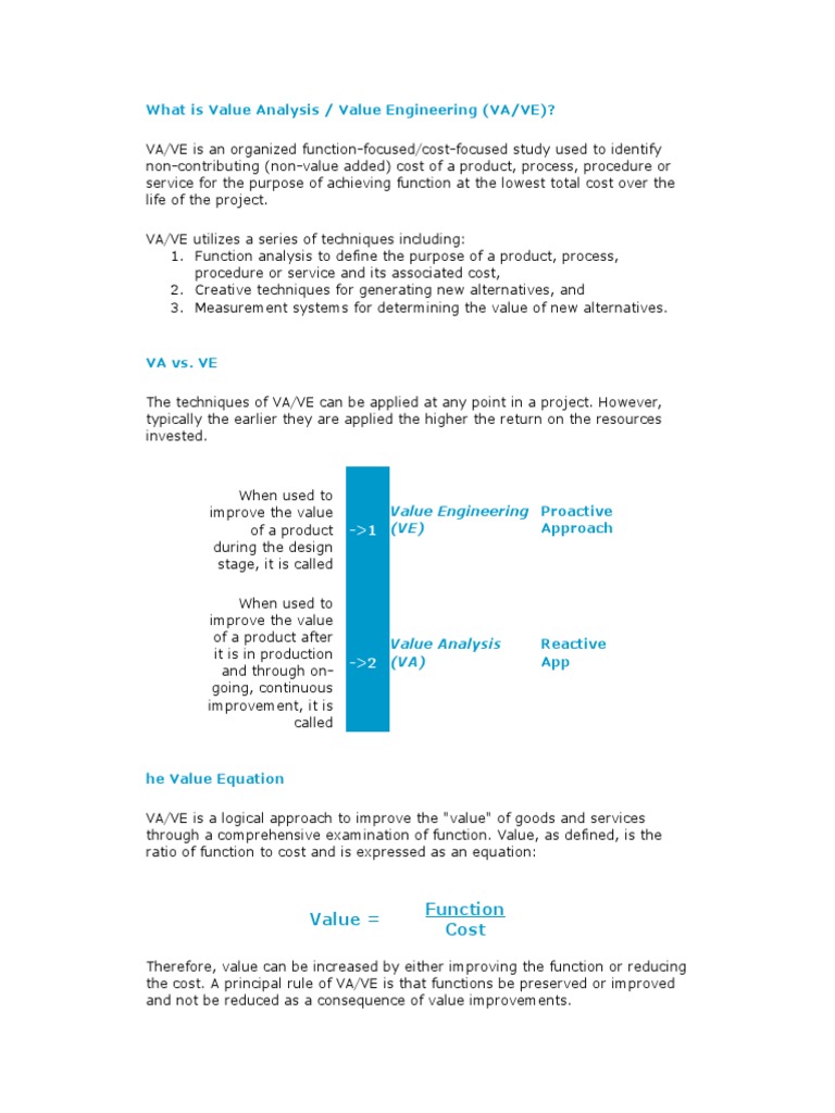 VAVE | PDF | Evaluation | Reliability Engineering