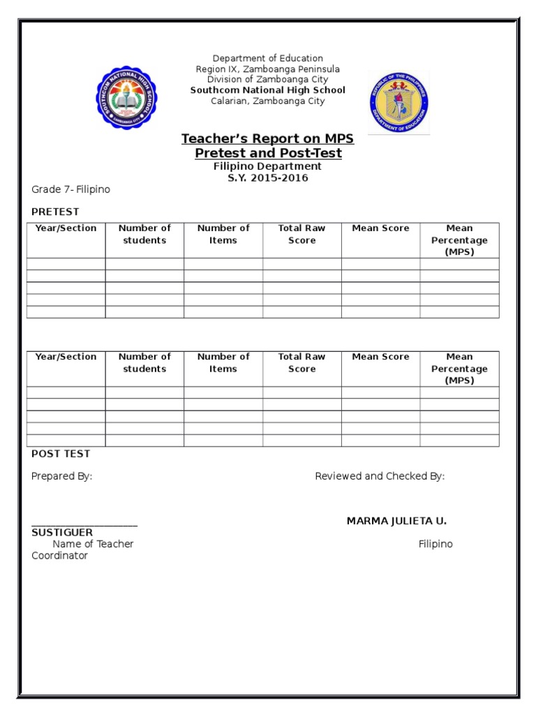 Grade 7 Filipino Test Results | PDF | Career & Growth | Wellness