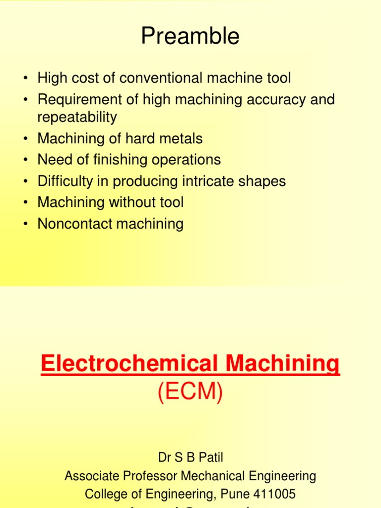 1 Electrochemical Machining (ECM) - SBP | PDF | Machining ...